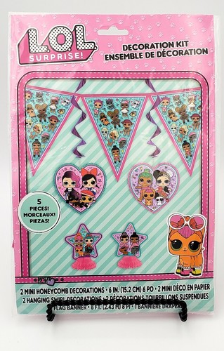 LOL Surprise 7 Pc Decoration Kit - 2 Honeycombs,4 Hanging Spiral, 1 ...