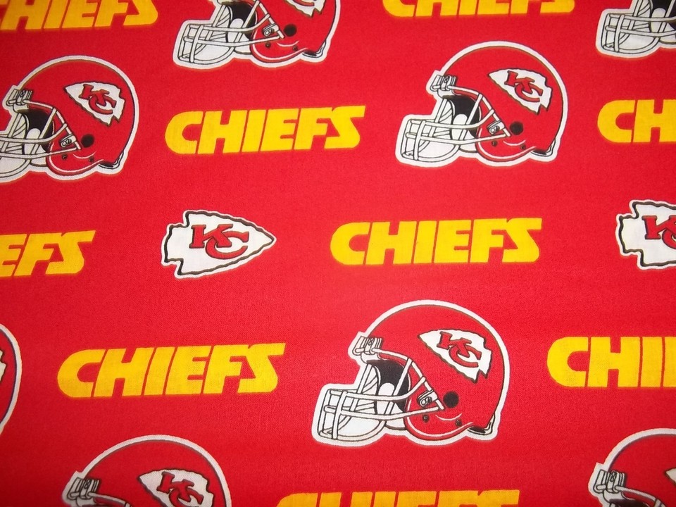 KANSAS CITY CHIEFS BRAND NEW DESIGN COLORS 58" WIDE 1 YARD PIECE 100% ...
