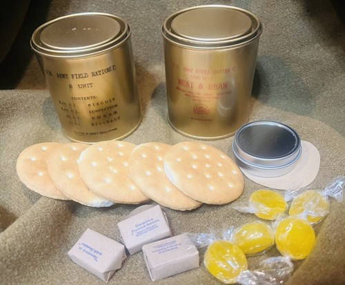 Early War Fully Edible WWII C Ration M And B Unit Gold Set Historically ...