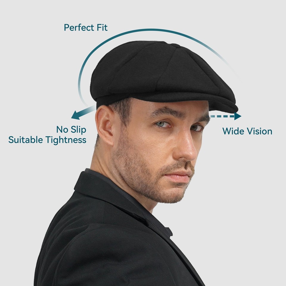 Wool Blend Newsboy Cap for Men Irish Cap Newsies Cabbie Hat | eBay