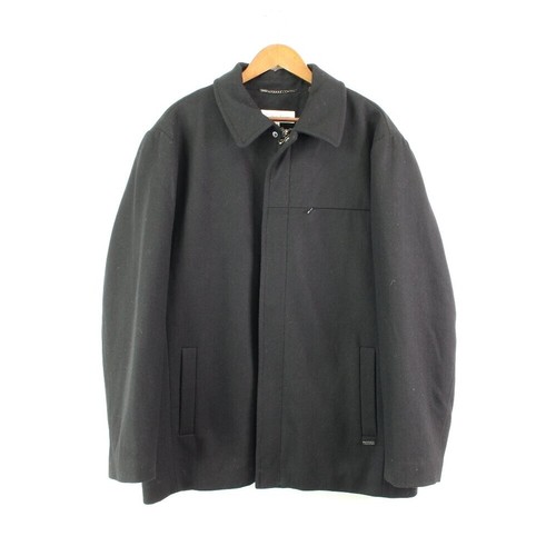 Calvin Klein Wool Blend Minimalist Zip Pea Coat Black Size L | eBay