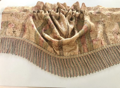 A Vintage Rare Croscill Floral &Stripe Waterfall Valance Gorgeous 5 ...