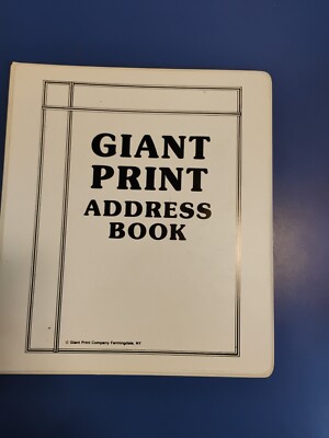 THE GIANT PRINT ADDRESS BOOK New, Not Used Vision Impaired Seniors ...