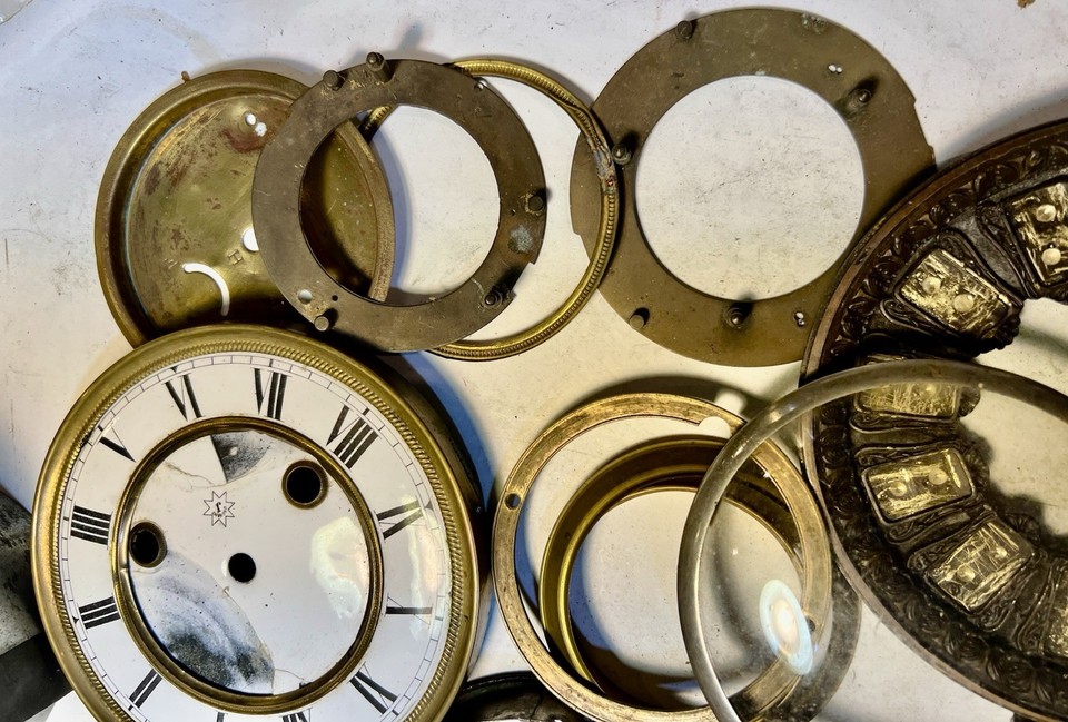 Lot Of Antique Vintage Clock Faces Dials & Bezels and Miscellaneous | eBay