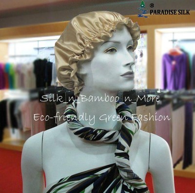Silk Slumber Cap Sleeping Cap Night Cap Hair Care Head Cover 10 color ...