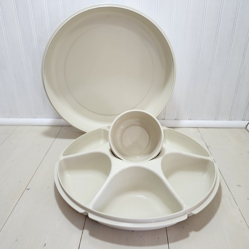 Vintage Tupperware Serving Dip Tray 1665-5 With Lid 1666-3 Fruit ...