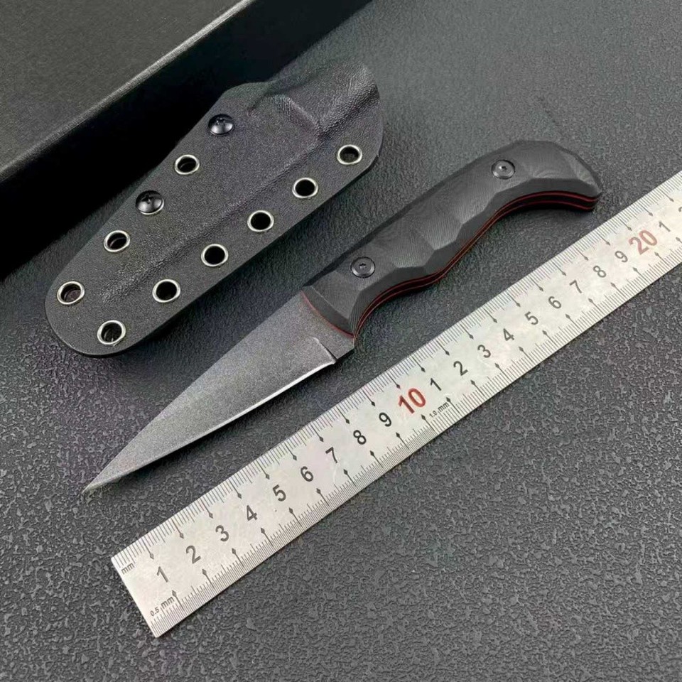 Outdoor Knife Fixed Blade Knife 8Cr13Mov Steel Blade G10 Handle with K ...