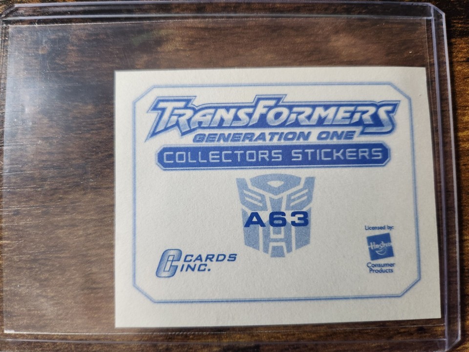 2003 Cards Inc. Transformers Generation 1 Stickers Grimlock Slag Sludge ...