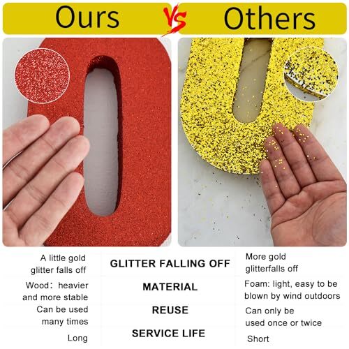 8 Inch Red Glitter Number 1 Table Centerpiece 0-9 Red Birthday Party ...