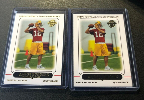 AARON RODGERS 2010 Topps Reprint 2005 Rookie Card RC Reprint 2 Card ...