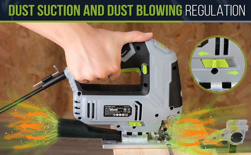 WORKPRO Jigsaw 6.5AMP 850W Corded Electric 6 Variable Speeds ±45° Bevel ...