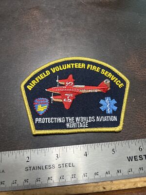 Vntg Foreign Country Obsolete Fire Department Patch Airfield Volunteer ...