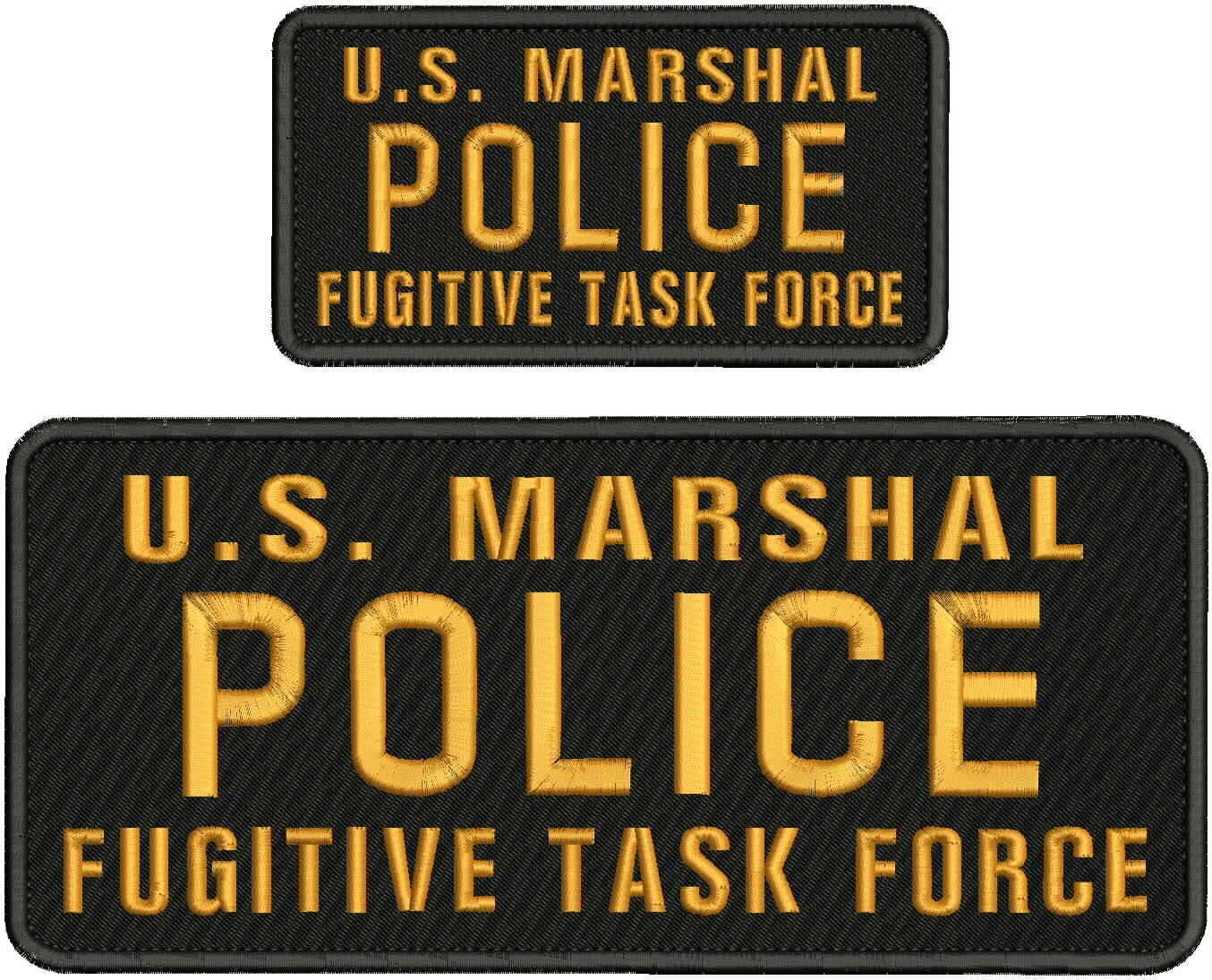 U S MARSHAL POLICE F TASK FORCE EMB PATCH4.75X11 HOOK ON BACK/BLA/GOLD ...