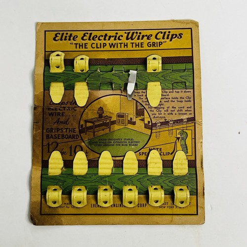 vintage elite electric wire clips on card ever engine corp new york | eBay