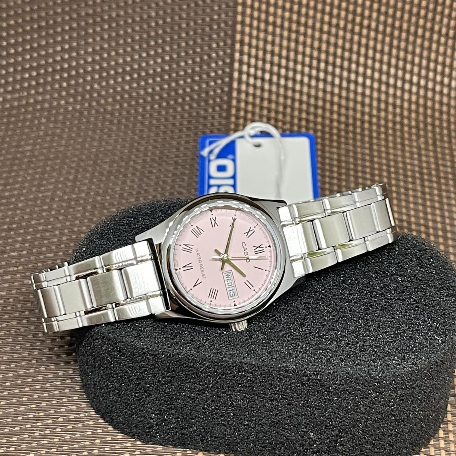 Casio LTP-V006D-4B Pink Analog Roman Numeral Stainless Steel Ladies ...