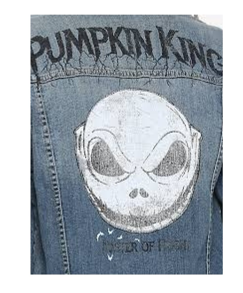 HOT TOPIC THE NIGHTMARE BEFORE CHRISTMAS PUMPKIN KING DENIM JACKET ...