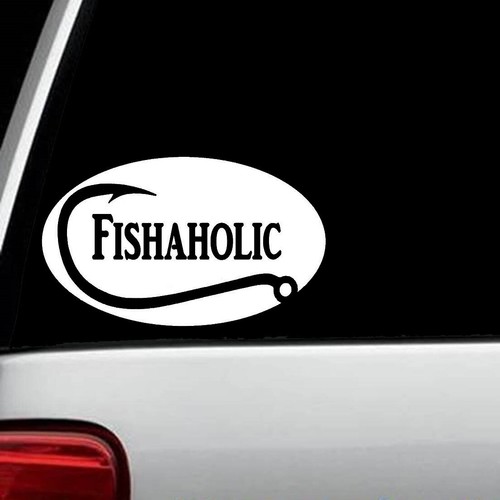 Fishaholic Fishing Addiction Oval Decal Sticker Car Truck SUV Laptop Boat F1031 | eBay