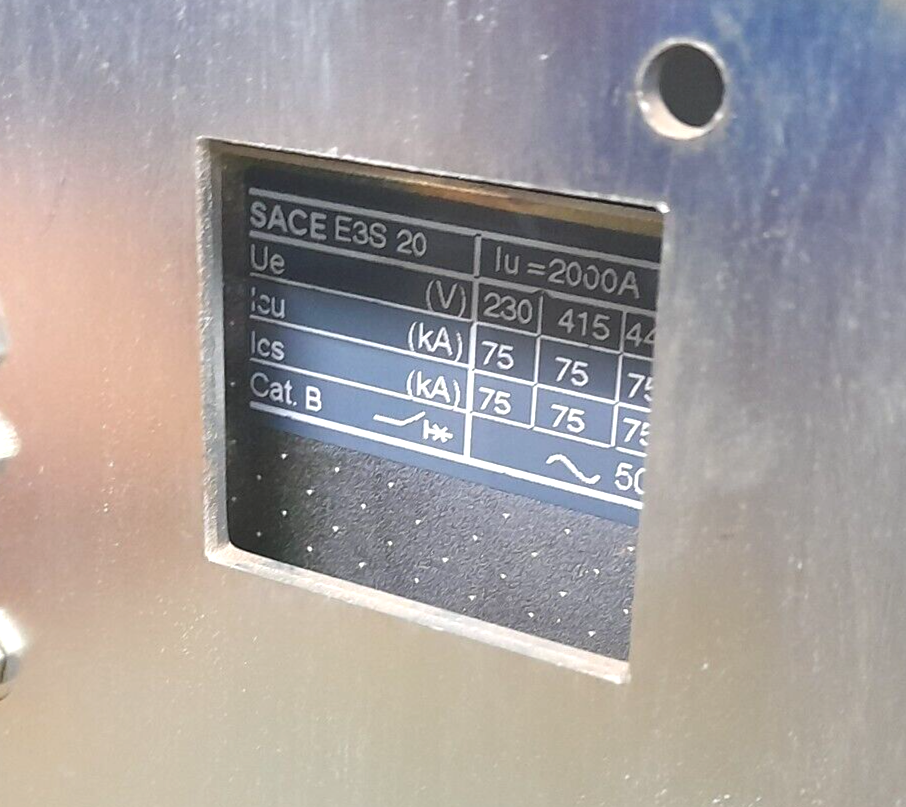 ABB SACE E3S 20 Circuit Breaker SACE PR121/P In 2000A SACE Emax E3 Iu ...