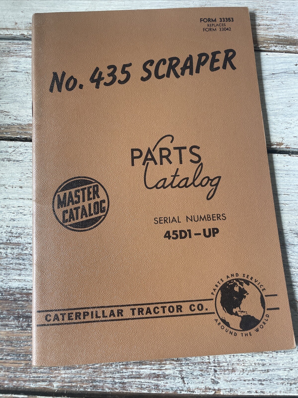 CATERPILLAR CAT 435 TRACTOR SCRAPER PARTS CATALOG MANUAL S/N 45D1-UP ...