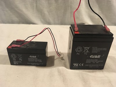 (2) ADT Alarm Keypad Panel Batteries CASIL Sealed Valve Regulated 12V 1 ...