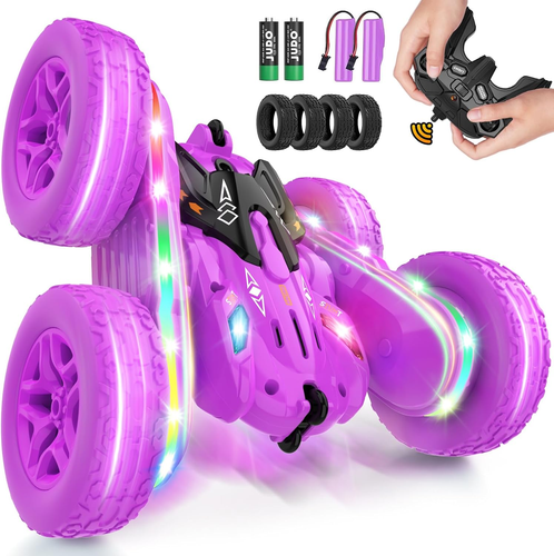 Remote Control Double Sided Stunt Car with Lights, 360 Flips, All ...