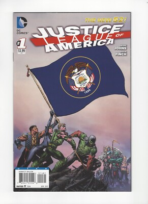 Justice League of America Comic 1 Variant Utah Flag Cover 2013 Johns ...