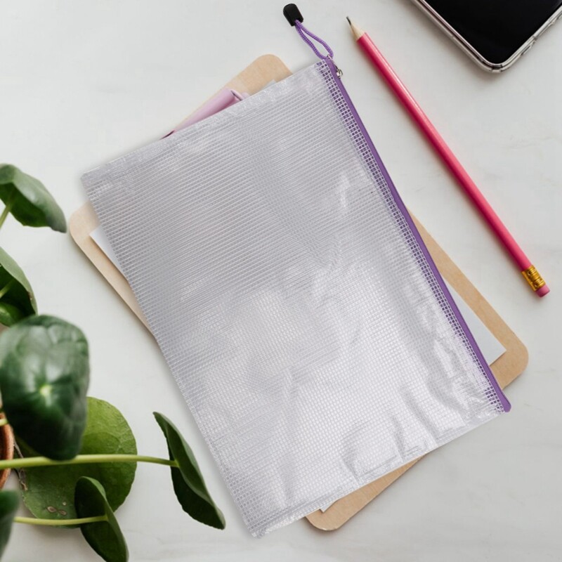 24Pcs Mesh Zipper Pouch Document Bag, Plastic Zip File Folders ...