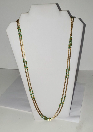 A Boho Double Layered Necklace Beaded Chain Cottage Core Granny Vibe ...
