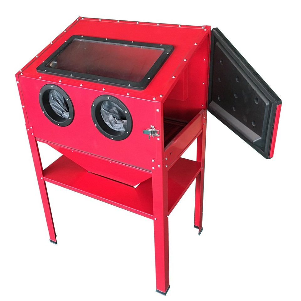 60 GAL SandBlaster Cabinet Bench Top Sand Blaster Large Blast Garage ...