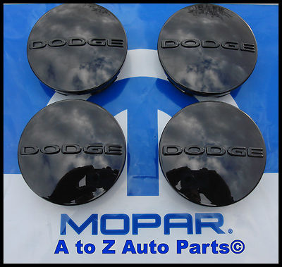 NEW 2009-2014 Dodge Challenger, Charger BLACK DODGE Wheel Center Caps ...