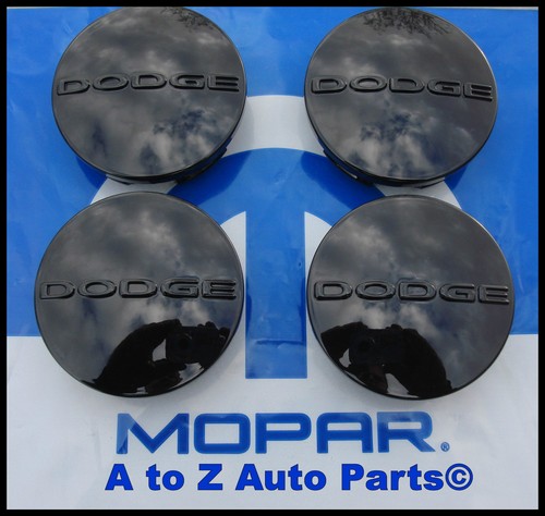 NEW 2009-2014 Dodge Challenger, Charger BLACK DODGE Wheel Center Caps ...
