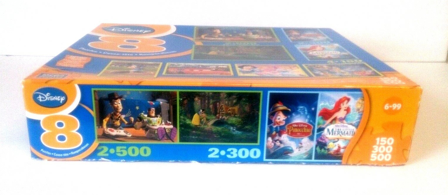 Disney 8 Puzzle MEGA Pack- 1 Surprise Nemo Cars Toys Pooh Cinderella ...
