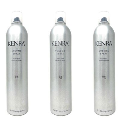 KENRA #25 VOLUME SPRAY 16 Oz. Pack of 3 Cans, SUPER HOLD FINISHING ...