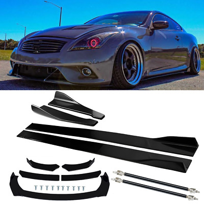 Front Bumper Lip Spoiler Splitter+Side Skirt+Rear Lip For Infiniti G37 ...