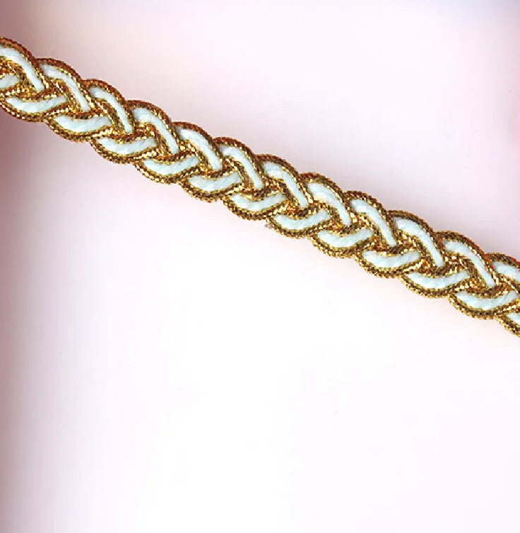 1m / 5cm Geflochtene Borte glänzend 8mm breit Farbauswahl Lurex ...