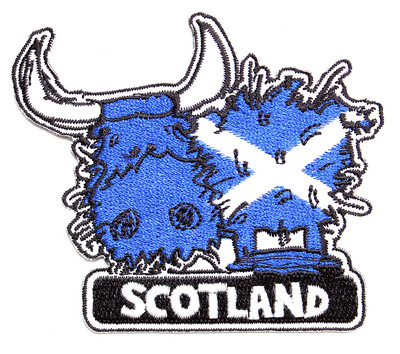 Scottish Saltire Highland Cow Scotland Embroidered Iron On Sew On Patch ...