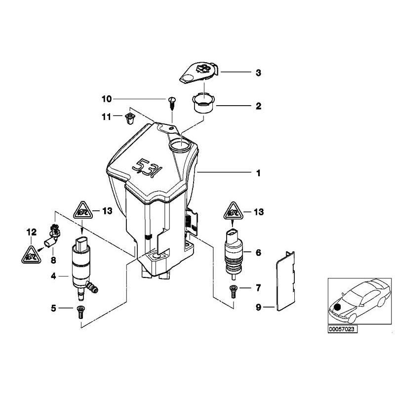 2x Original BMW 61678374382 - Sieb für Waschpumpe 1er 3er 5er 6er 7er ...