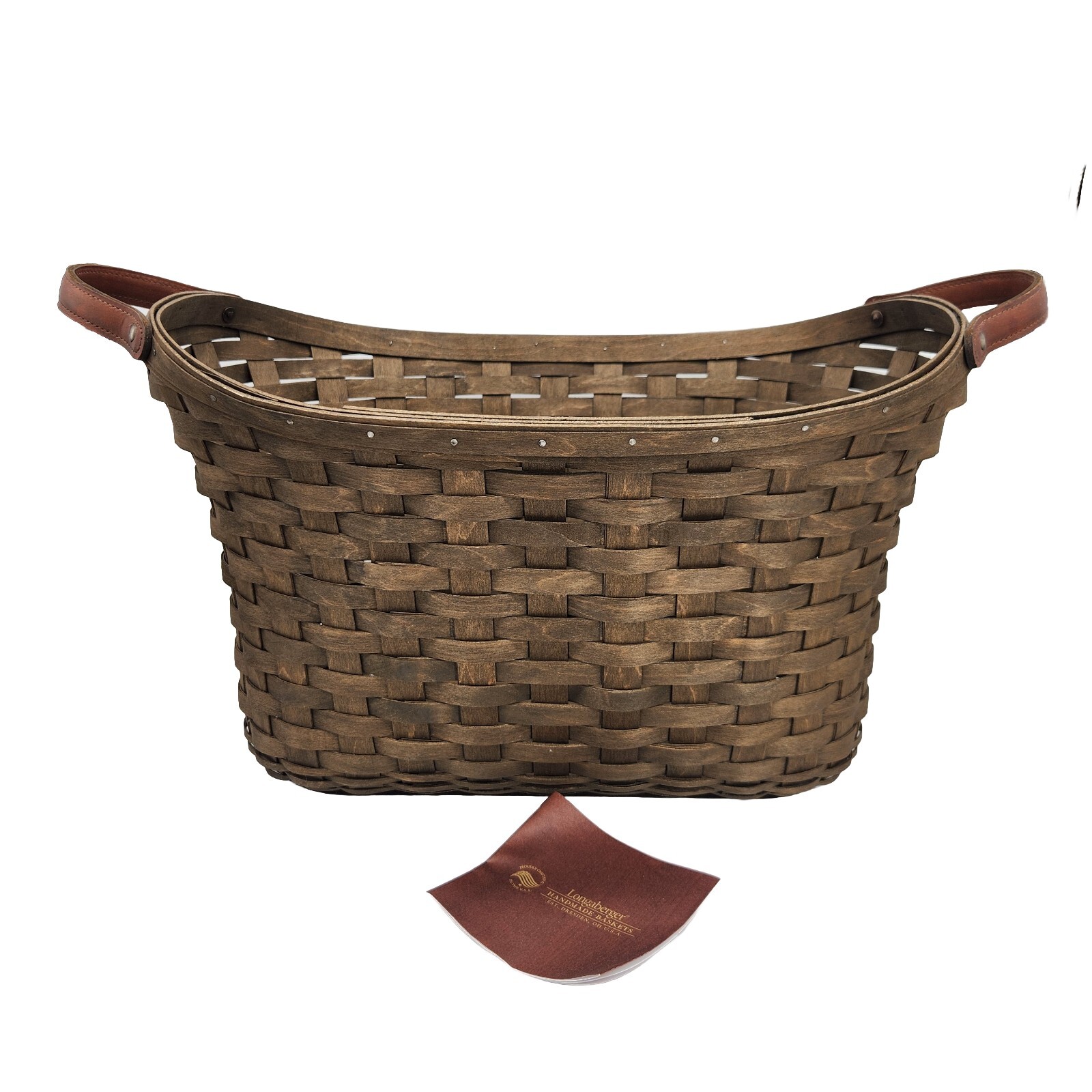 Longaberger 2008 Library Basket Deep Brown Stain COUNTRY FARMHOUSE ...