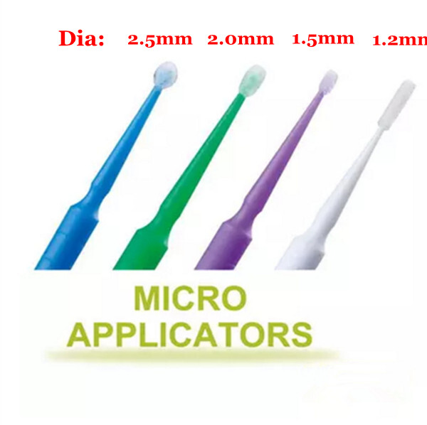 400pcs Dental Disposable Micro Applicator Brush Bendable 2.5mm Regular Blue | eBay