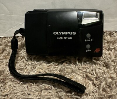 Vintage Olympus Trip AF 30 35mm Film Camera Point & Shoot Black ...