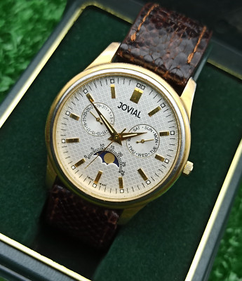 Rare JOVIAL Digital Moon-Phase Chronograph Watch Luxury Triple Date ...