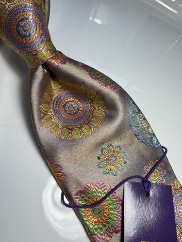 NWT VERSE 9 MULTI COLOR MEDALLION STYLE PRINT SILK DESIGNS NECK TIE ...
