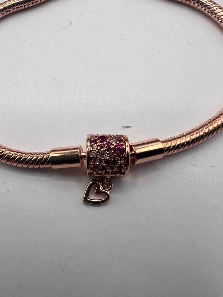 Pandora Rose Gold Heraldic Radiance Charm Bracelet rrp£175 19cm | eBay UK