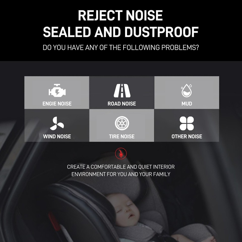 White Moulding Rubber Seal Trim Weather Stripping Car Front Rear Door ...