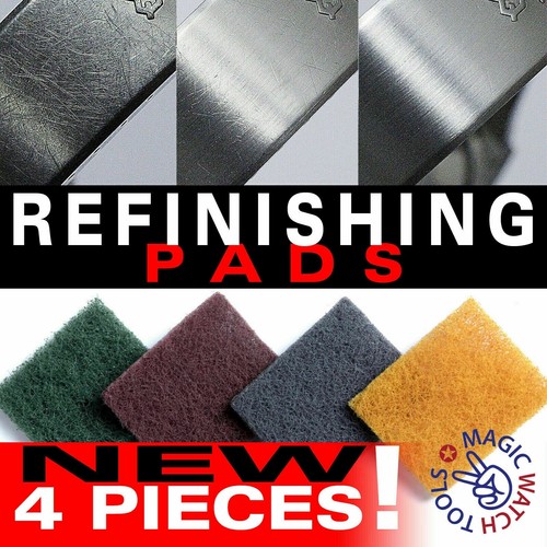 NEW! (4 x Refinishing Pad) Scratch Removal BRUSHED - GOLD/SILVER/STEEL ...