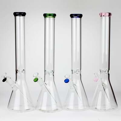 Classic Beaker Bong 18 inch Straight Tube Glass Water Bongs Bubbler ...