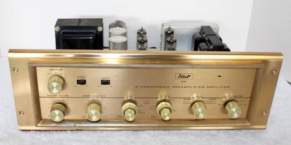 Pilot Radio 240 Integrated Amplifier w/ EL84 From 1051 MCM Console ...