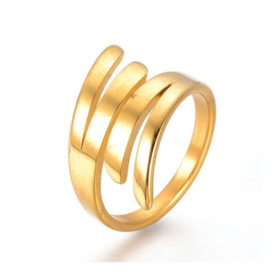 304 Stainless Steel Finger Rings Gold Size 7 17mm A19 | eBay