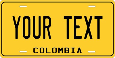 Colombia Yellow License Plate Personalized Car Auto Bike Motorcycle ...