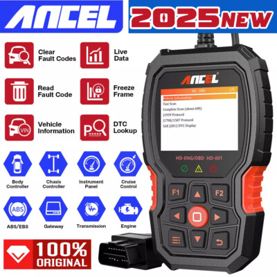 Diesel Heavy Duty Truck HD OBD Diagnostic Scanner All System Diesel ...